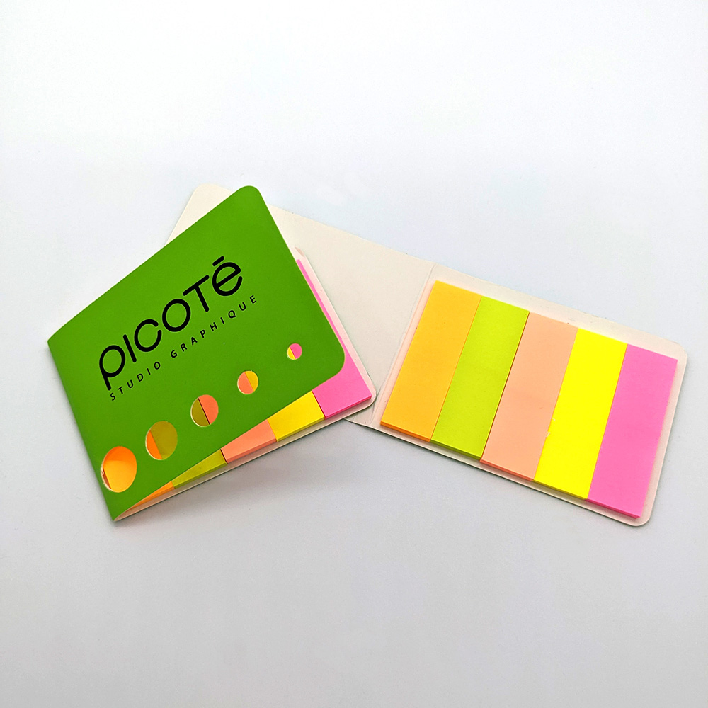 Carnet de post-it colorés - Picoté studio de marques